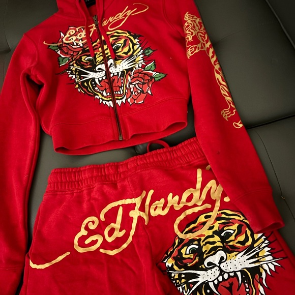 Ed Hardy | Jackets & Coats | Ed Hardy Red Tiger Graphic Set | Poshmark